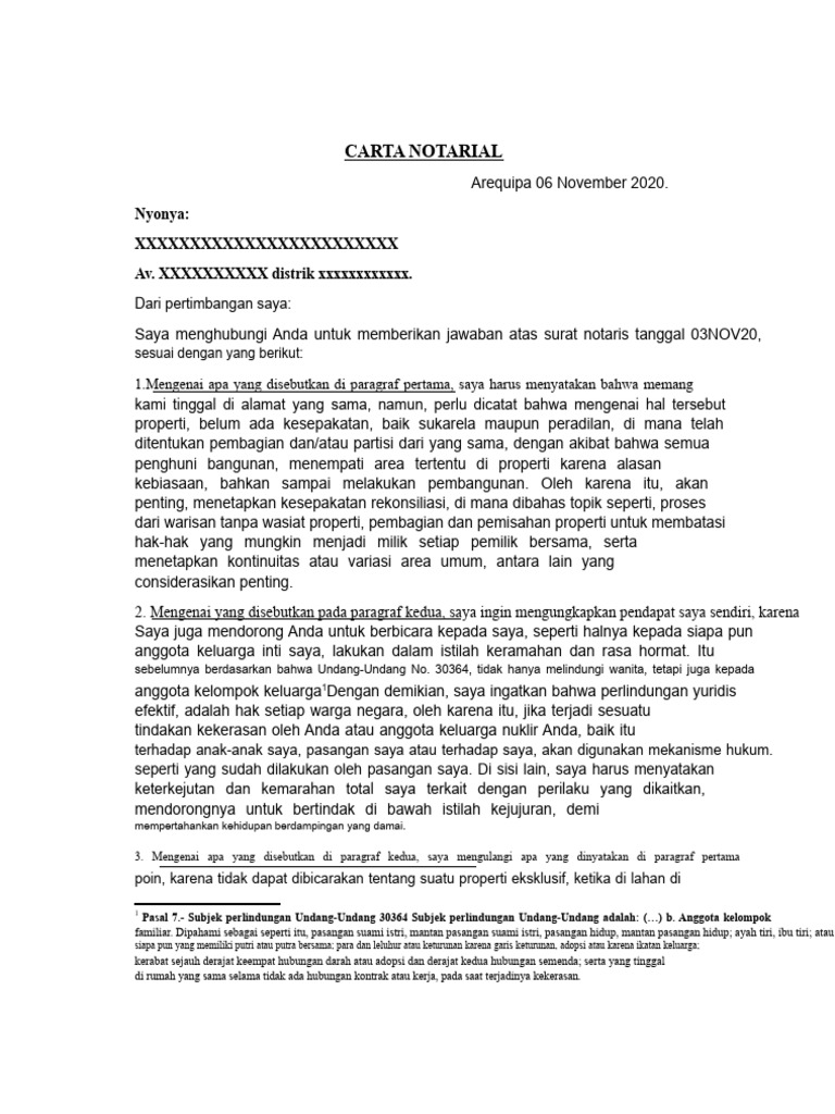 Surat Notaris Terkait Pembagian Properti | PDF