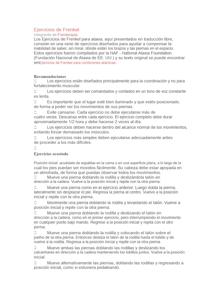 Ejercicios de Frenkel | PDF | Rodilla | Tobillo