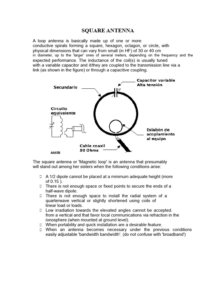 Square Antenna Work in Word | PDF | Antenna (Radio) | Inductor
