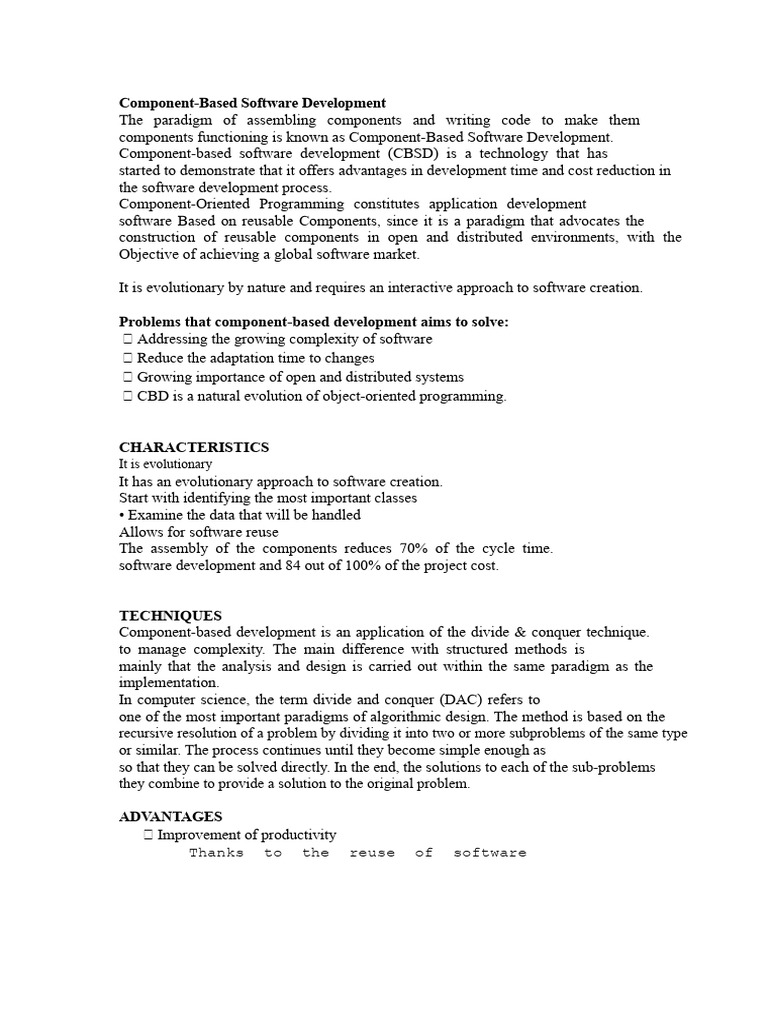 METHODOLOGY Component-Based Software Development | PDF | Software Development | Software