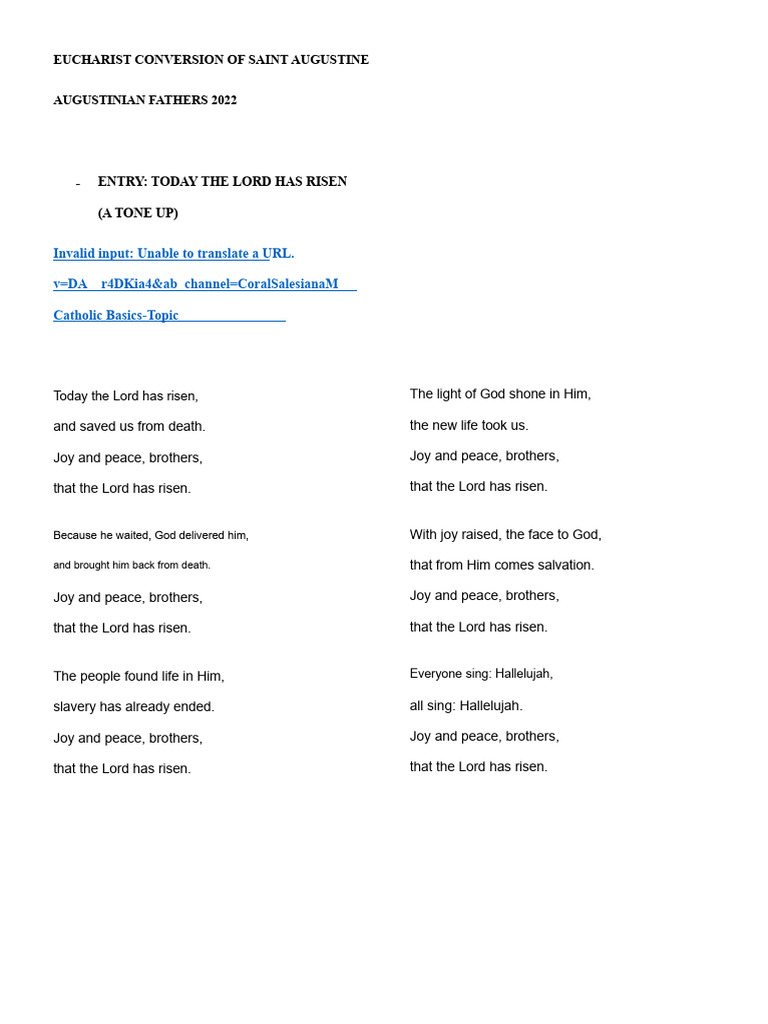 Eucharist Letters Conversion of Saint Augustine | PDF | Eucharist | Glory (Religion)