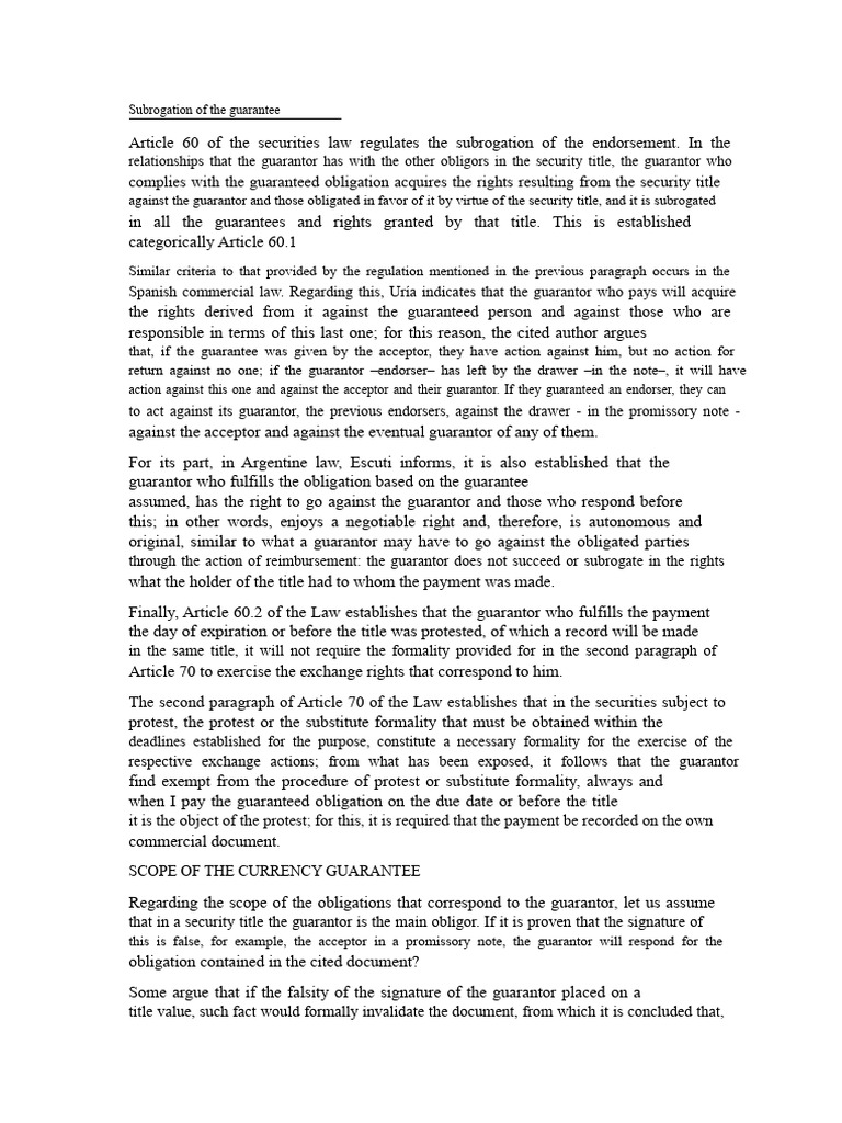 Subrogation in Guarantee Law Explained | PDF | Guarantee | Surety