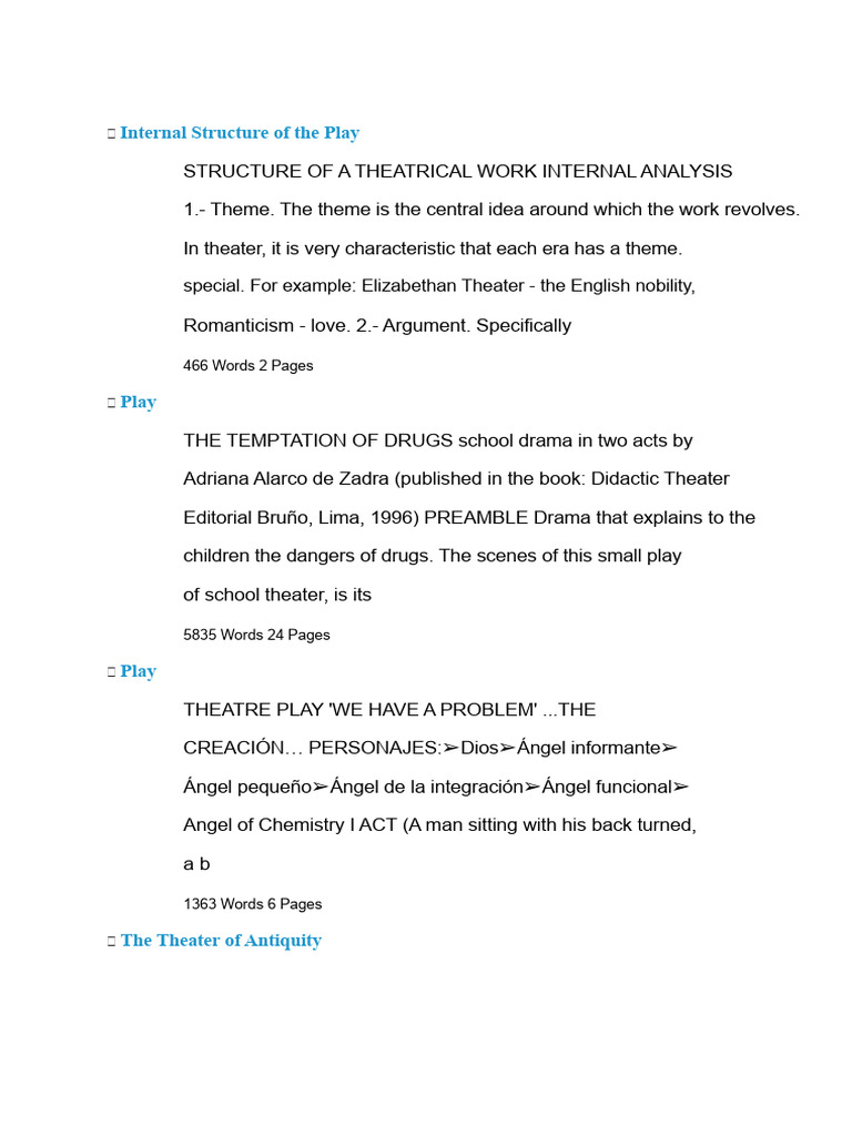 Internal Structure of The Theater Play | PDF | Little Red Riding Hood ...