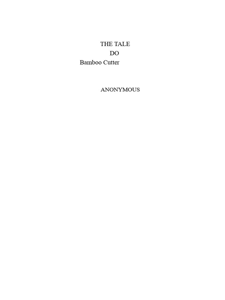 Kaguyahime: The Bamboo Cutter's Tale | PDF