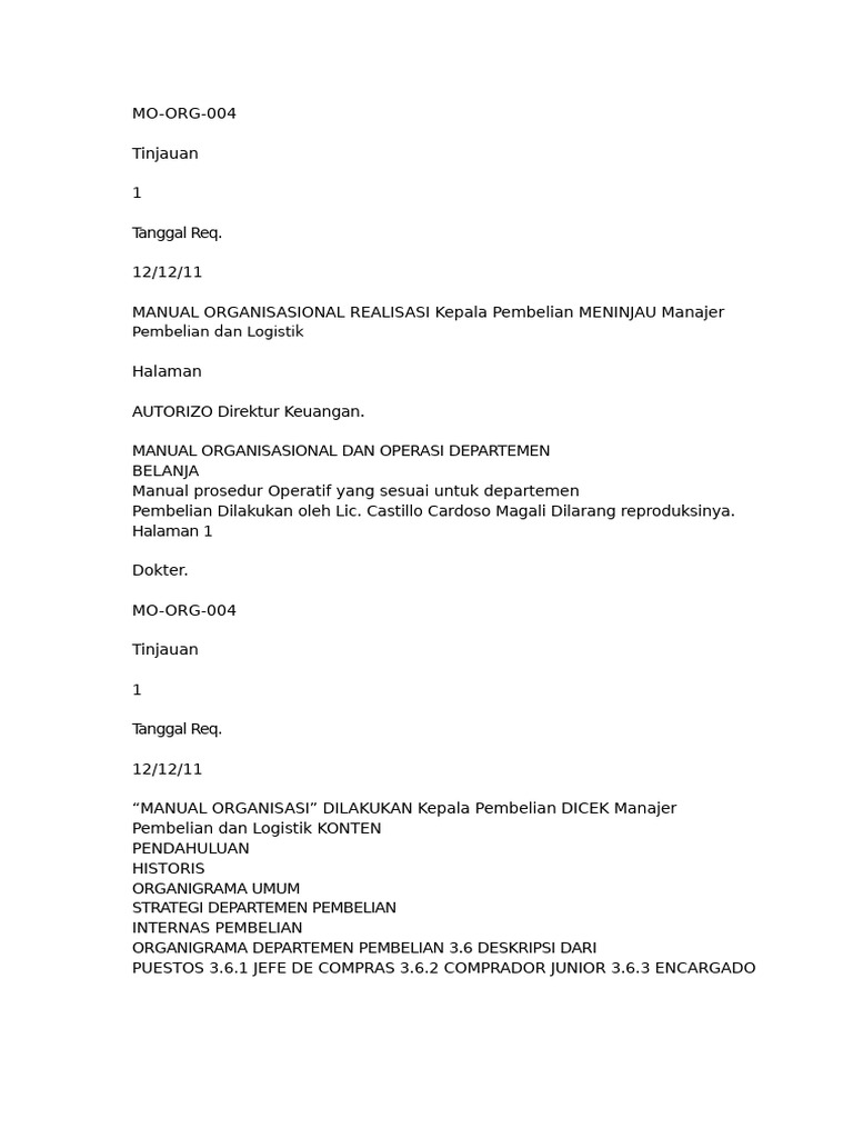 Contoh Manual Pembelian | PDF