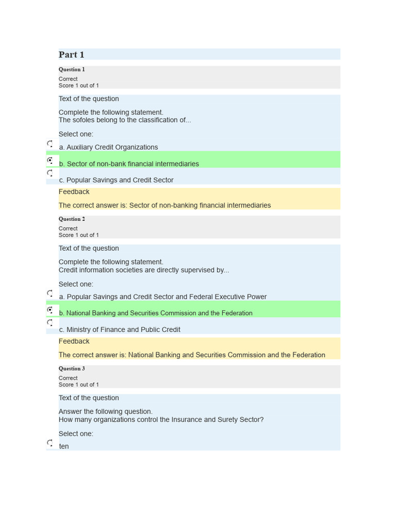 Exam Organizational Chart and Functions of The Mexican Financial System ...