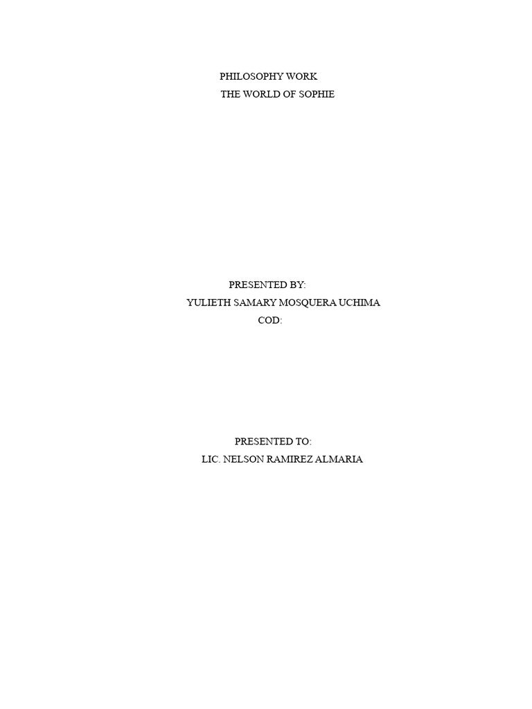 Summary of Sophie's World | PDF | Idea | René Descartes