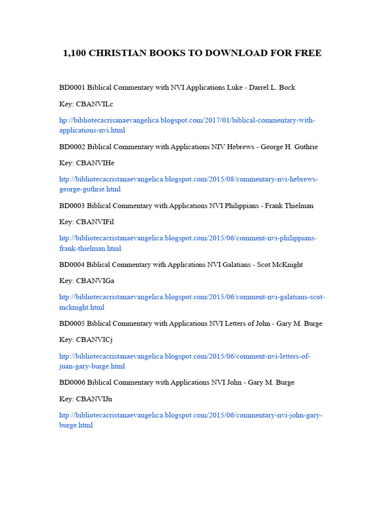 Free Christian Books Download Guide | PDF | Bible | New Testament