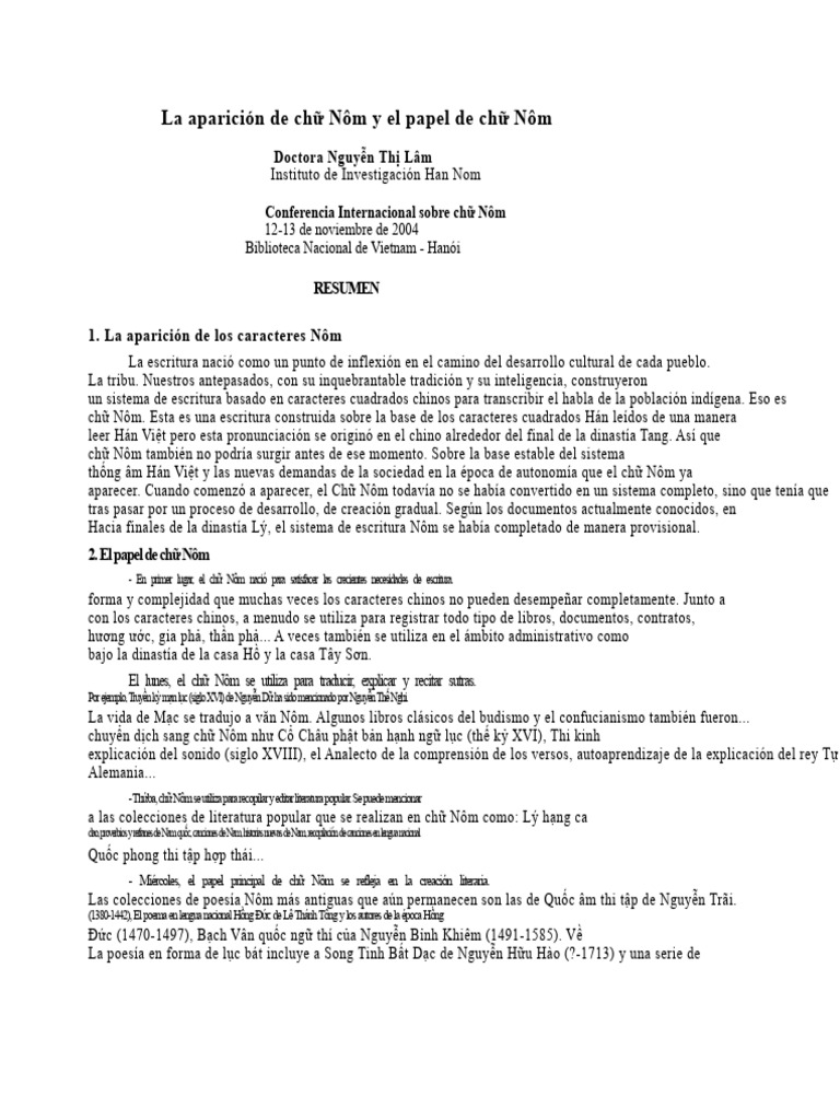 Origen y función de chữ Nôm | PDF | Vietnam | Escritura
