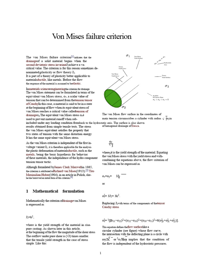Understanding Von Mises Failure Criterion | PDF | Stress (Mechanics ...