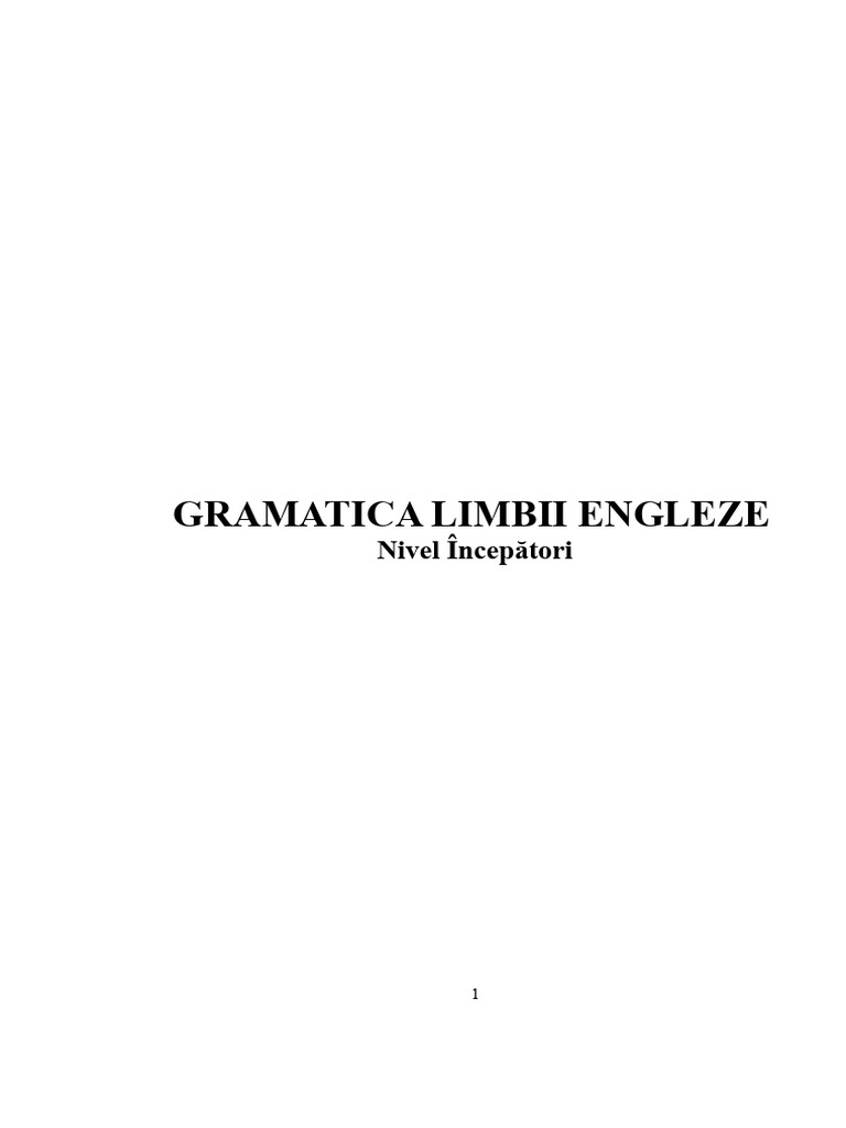 Gramatica Limbii Engleze | PDF
