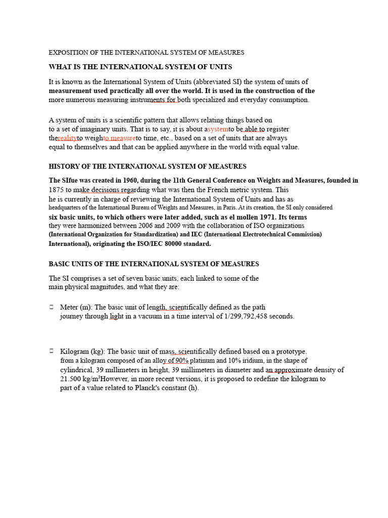 Exposition of The International System of Measures | PDF ...