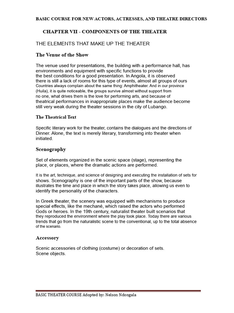 Key Components of Theater Explained | PDF | Theatre | Clothing