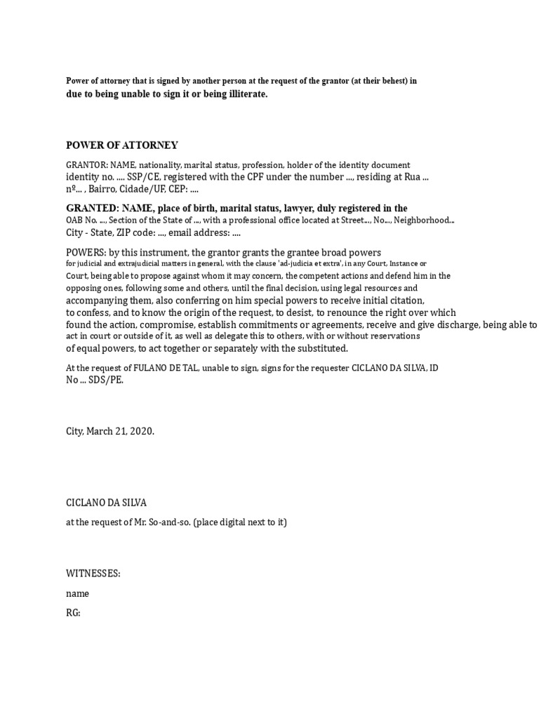 Power of Attorney by Proxy Document | PDF