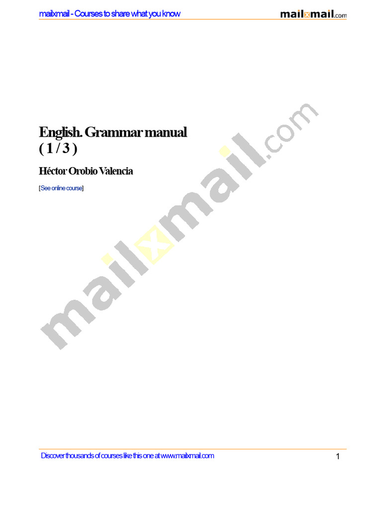English Grammar Manual 1 of 3 PDF | PDF | English Language | Stress ...