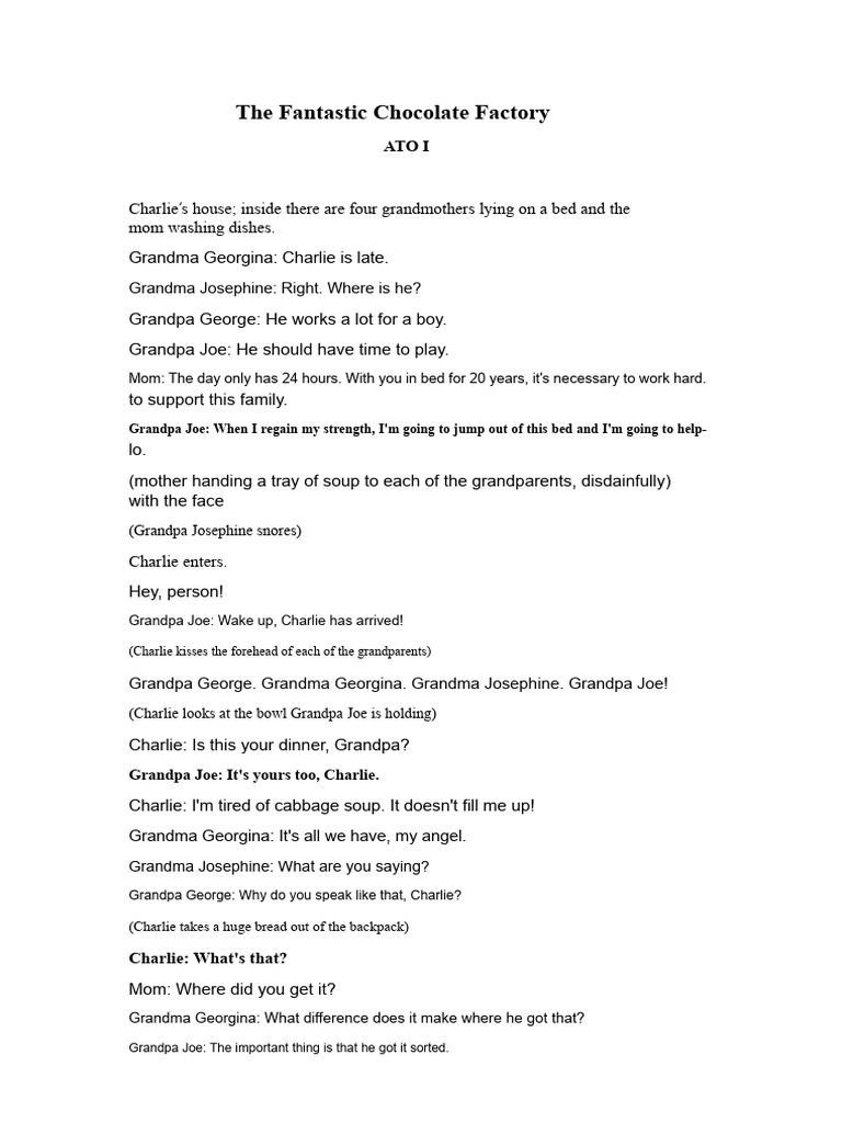Charlie's Dream of Wonka's Factory | PDF | Grandparent
