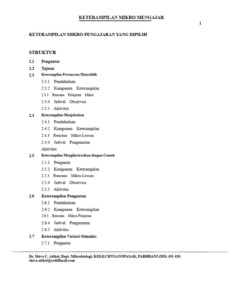 Komponen Keterampilan Micro Teaching | PDF