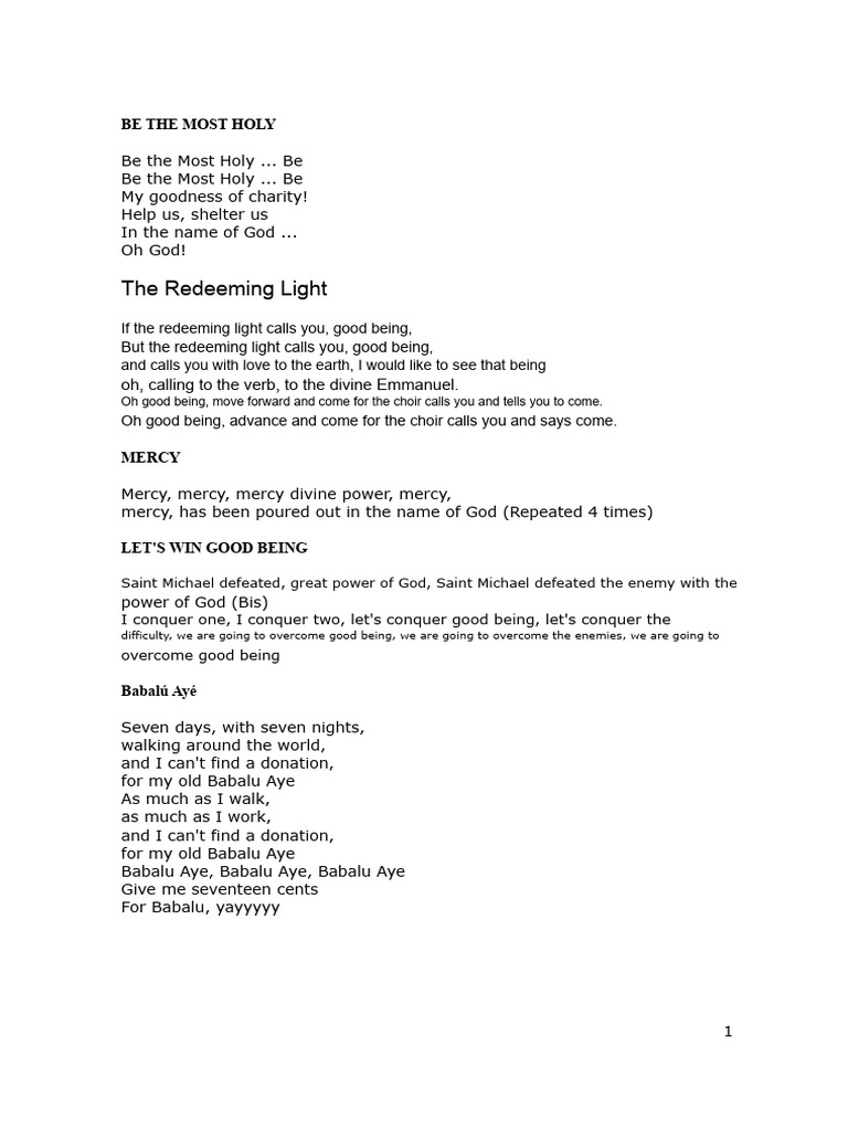 Congo Songs of Palo Monte | PDF | Mary, Mother Of Jesus | Chicken