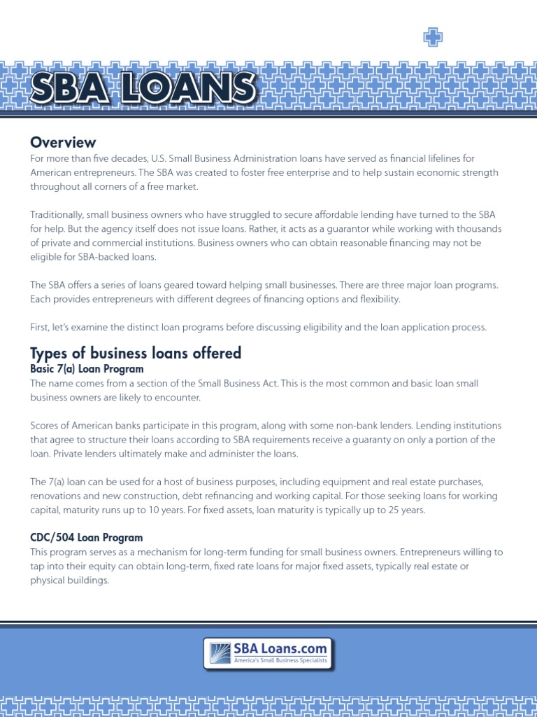 SBA Loans Guide | PDF | Small Business Administration | Loans