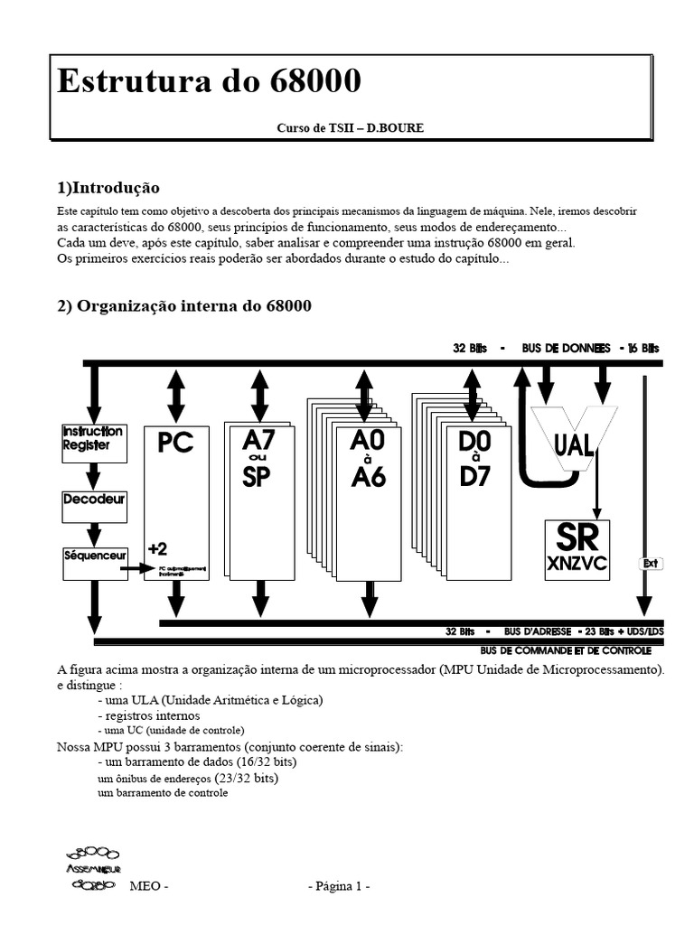 Estrutura 68000 | PDF | Microprocessador | Programa de computador