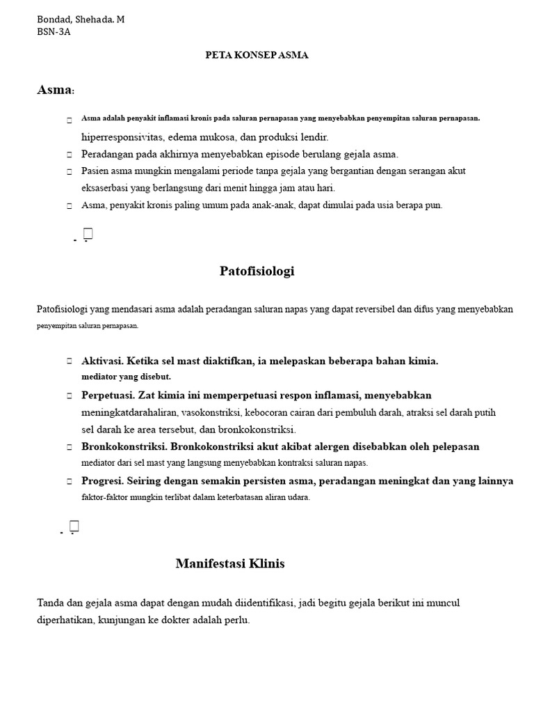 Peta Konsep Asma | PDF