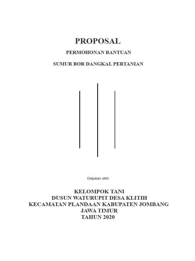 Contoh Proposal Sumur Bor Tani | PDF