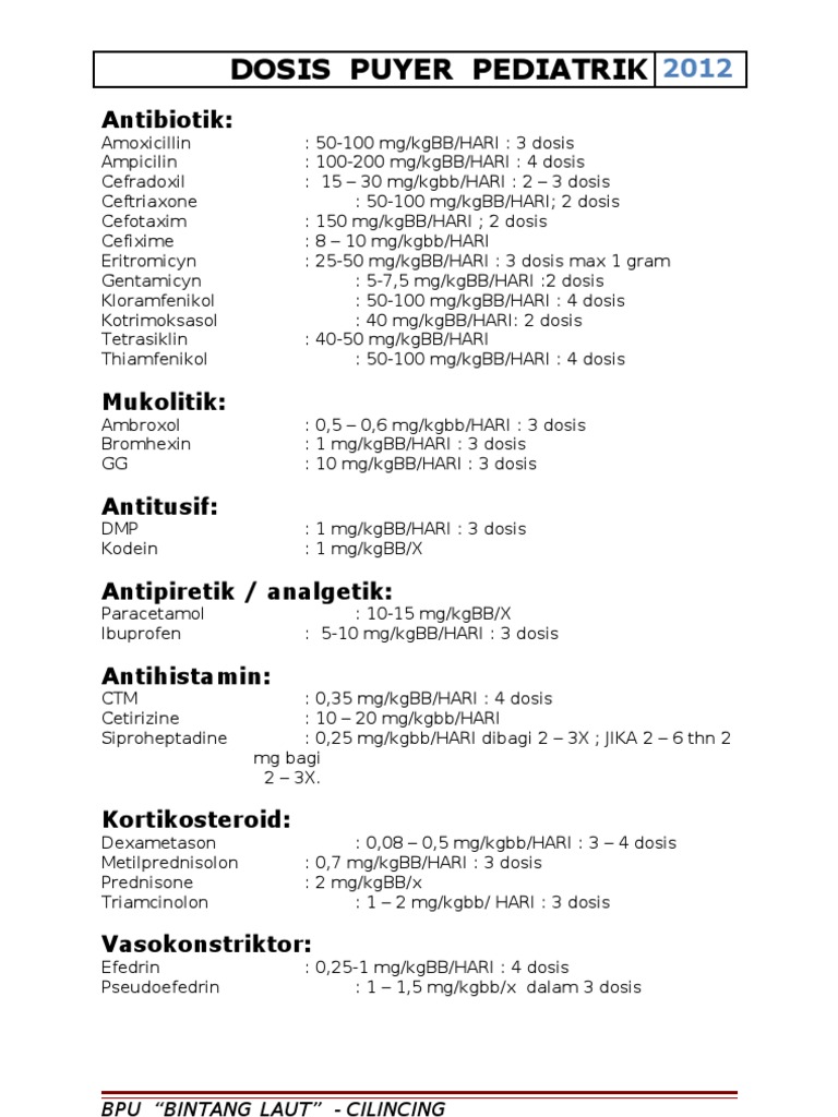 Dosis Puyer Sudah Urut | PDF
