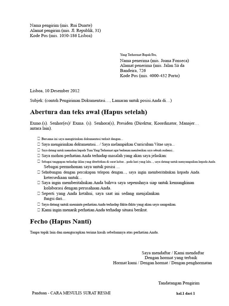 Model Surat Email Formal | PDF