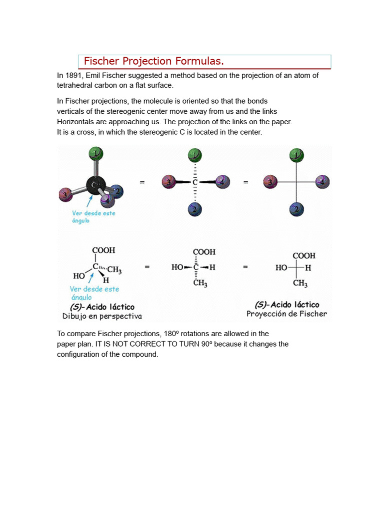Fischer Projection Formulas Explained | PDF