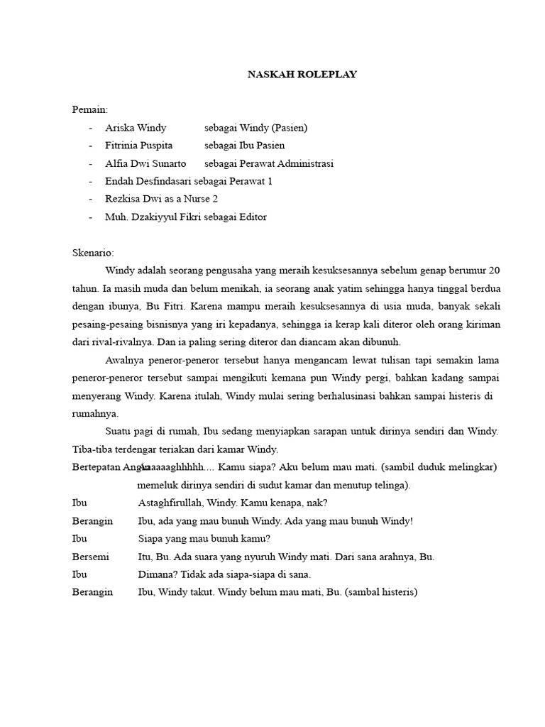 Naskah Roleplay Singkat | PDF