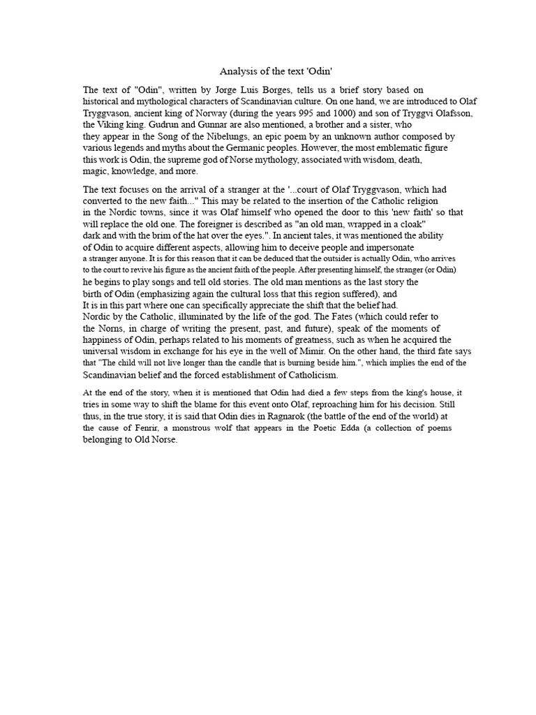 Analysis of the Text Odin | PDF | Norse Mythology | Odin