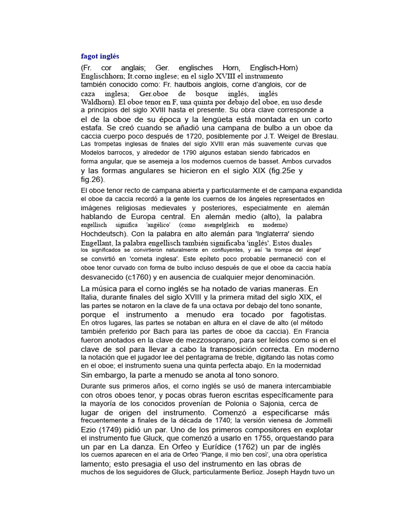 Corno inglés | PDF | Cor Anglais | Oboe