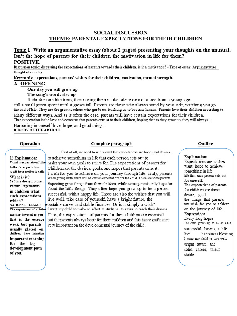 Parental Expectations as Motivation | PDF | Motivation | Motivational