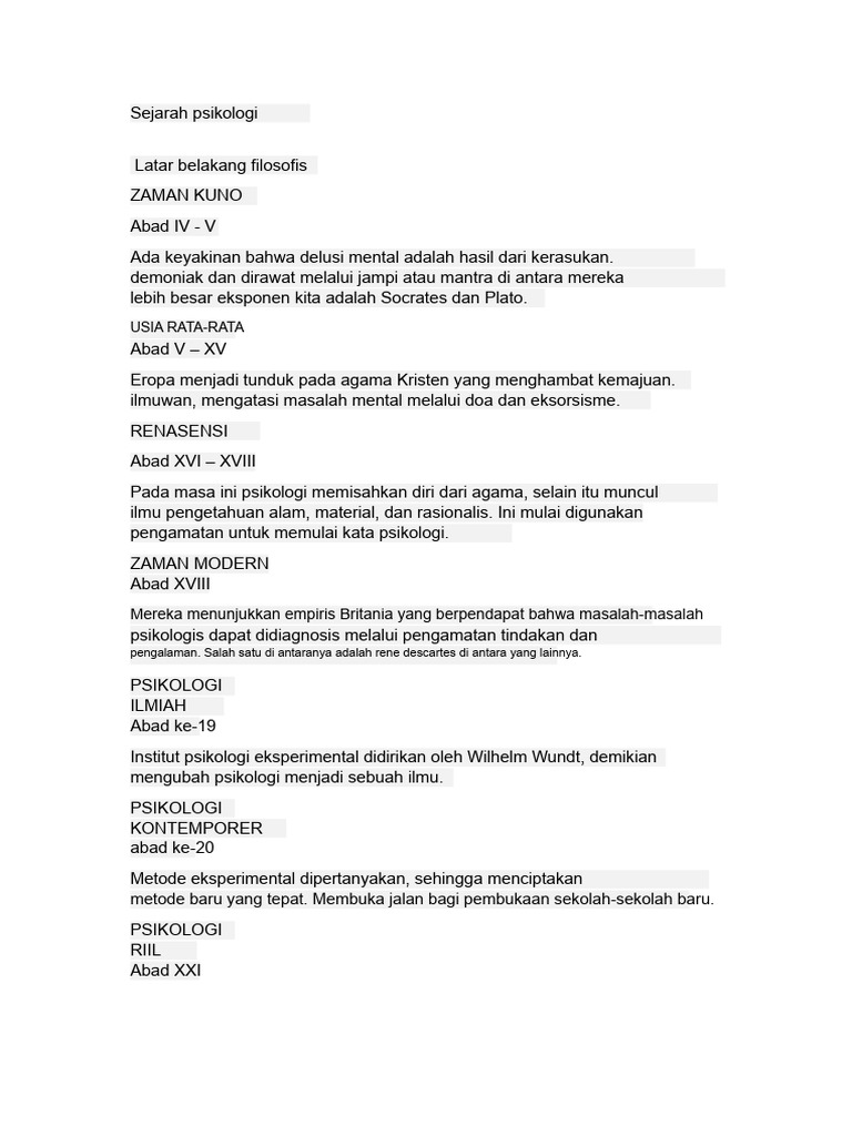 Sejarah Psikologi Data Relevan Utp | PDF