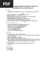DAFTAR NILAI NORMAL Dan Kritis Laboratorium | PDF