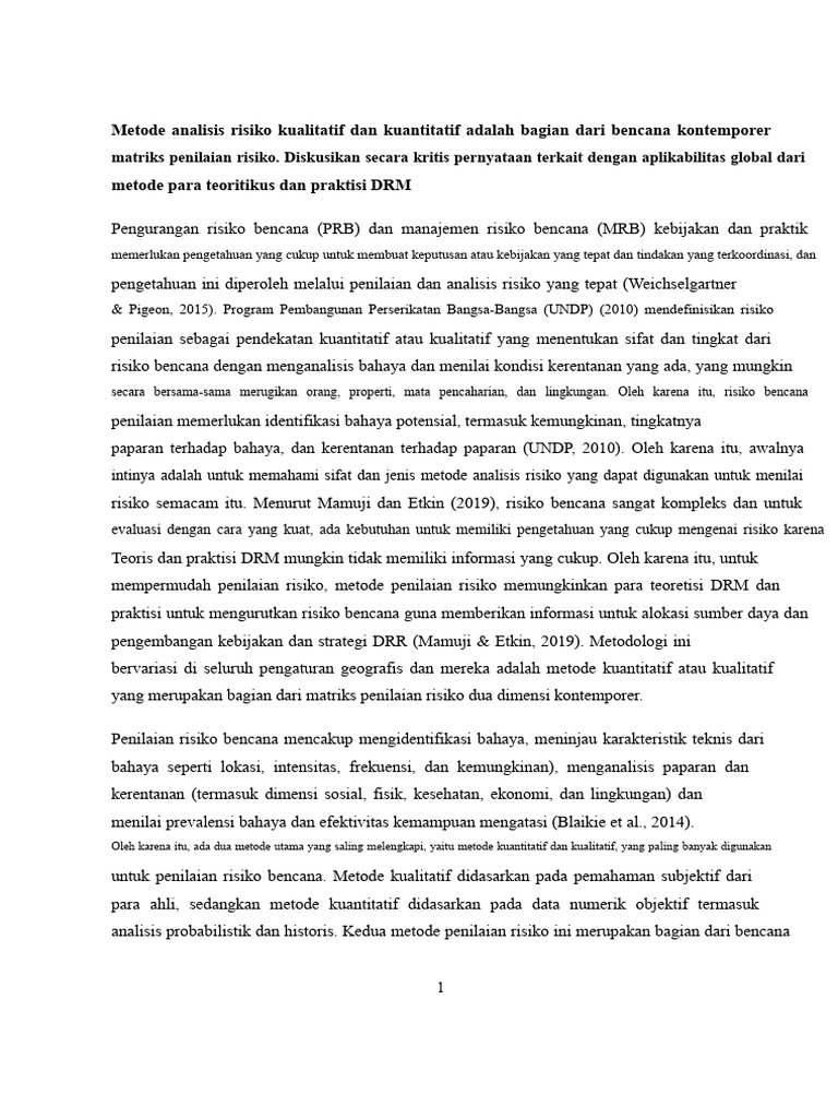 TUGAS 12 MANDISODZA 0732598842 Metode Analisis Risiko Kualitatif Dan Kuantitatif Merupakan ...