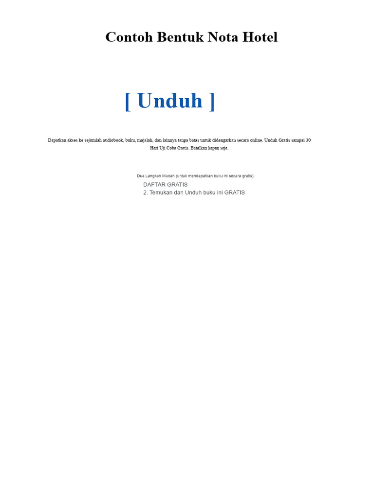 Contoh Nota dan Kwitansi Hotel | PDF