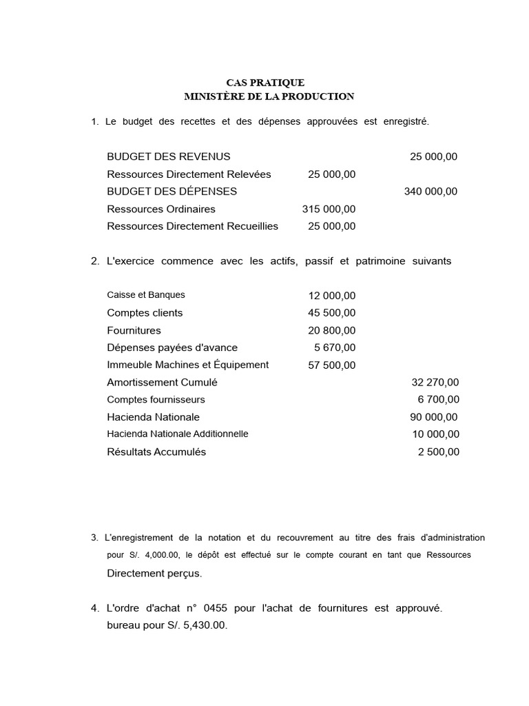 Gestion budgétaire du ministère de la production | PDF | Bilan ...