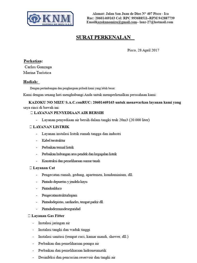 Surat Perkenalan | PDF