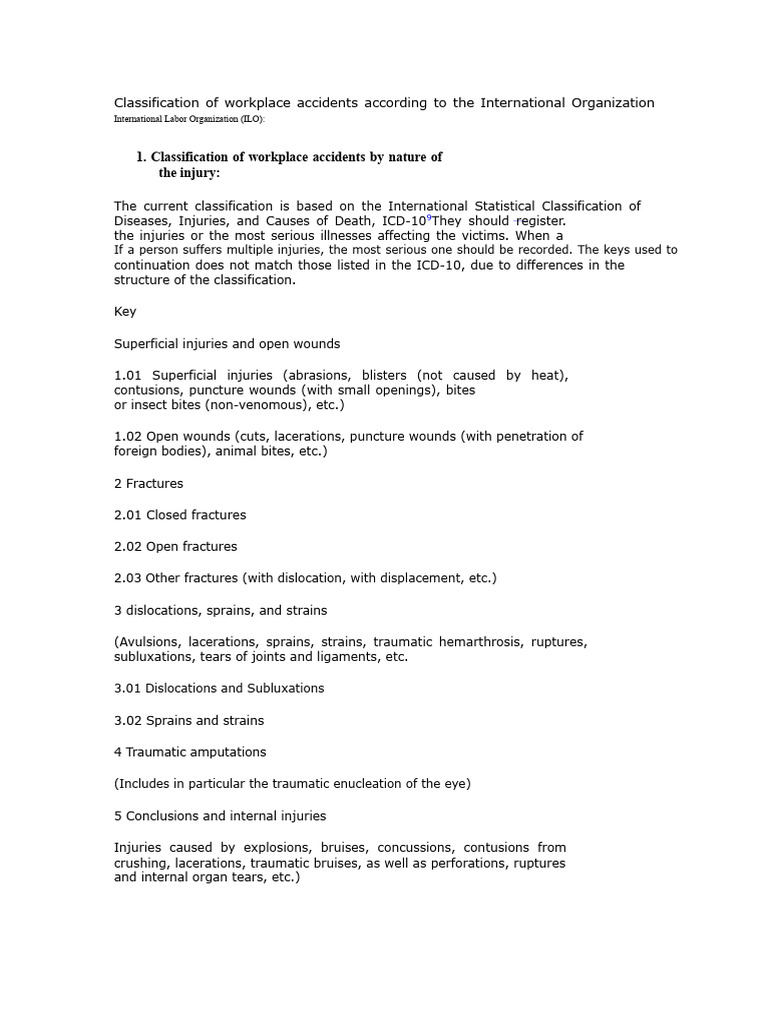 Workplace Accident Classification Guide | PDF | Machines | Human Leg