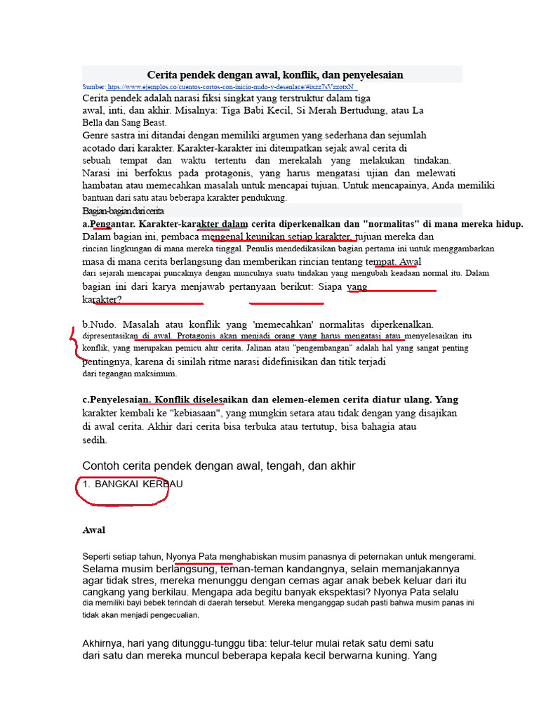 Contoh Cerita Pendek Awal-Tengah-Akhir | PDF