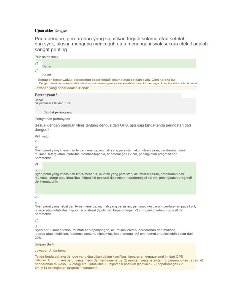 Ujian Akhir Demam Berdarah | PDF