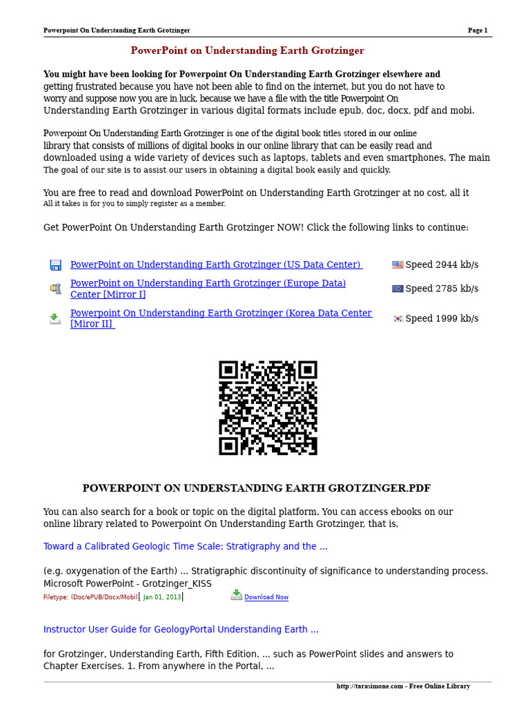 PowerPoint On Understanding Earth Grotzinger Eex2Y | PDF | Microsoft ...