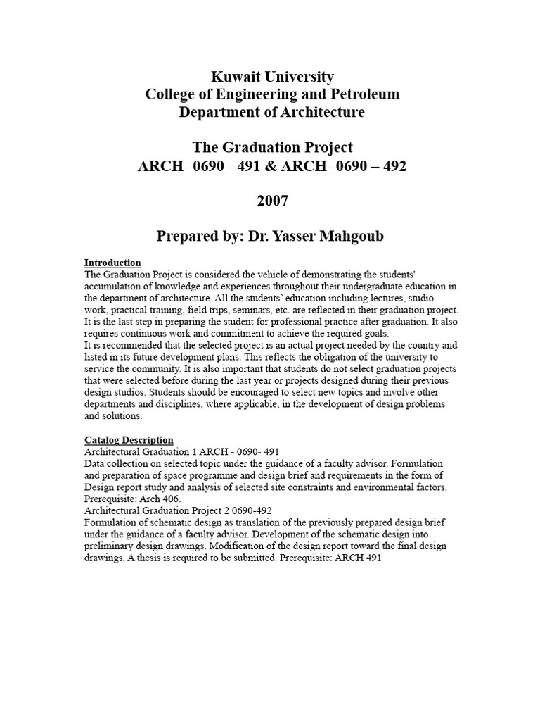 Le Projet de Diplôme D'architecture | PDF | Design | Thesis