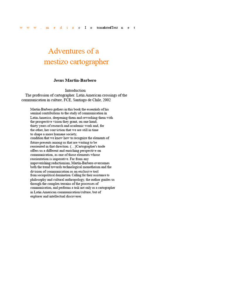 Cartographer's Trade - Introduction: Adventures of A Mestizo ...