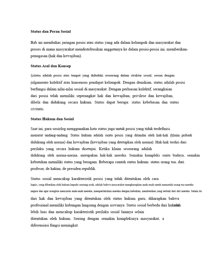 Memahami Status dan Peran Sosial | PDF