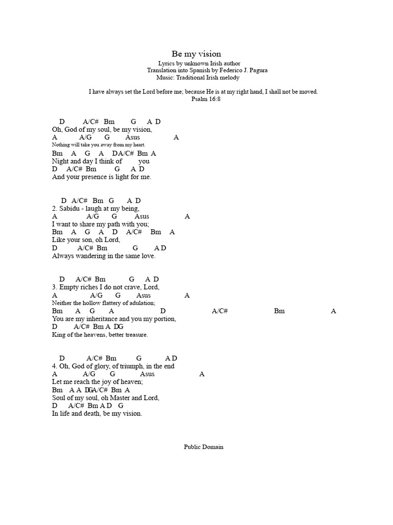 Be You My Vision - Chords PDF | PDF