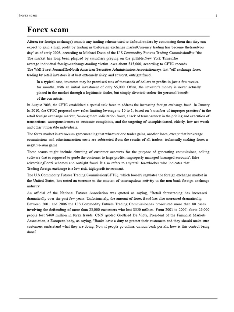 Forex Scam | PDF | Market (Economics) | Trade
