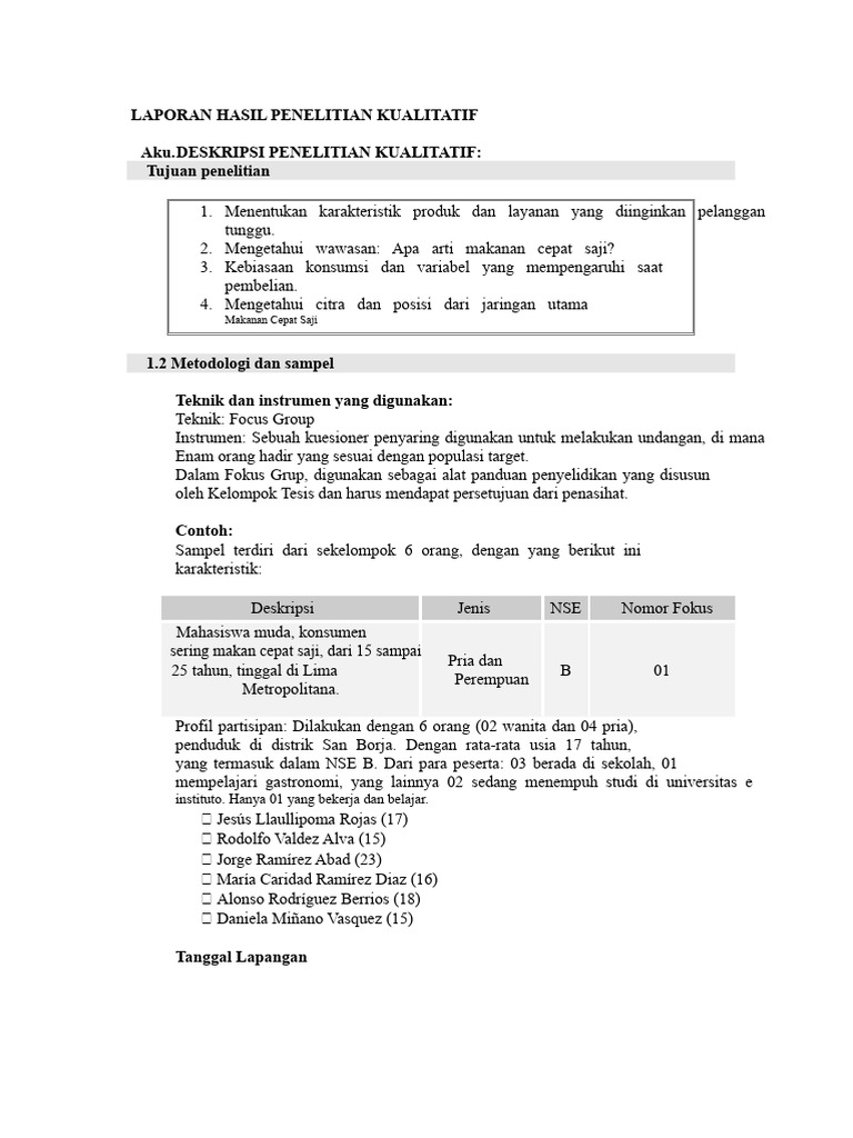 Contoh Laporan Hasil Focus Group 2017 2 Docx Pdf