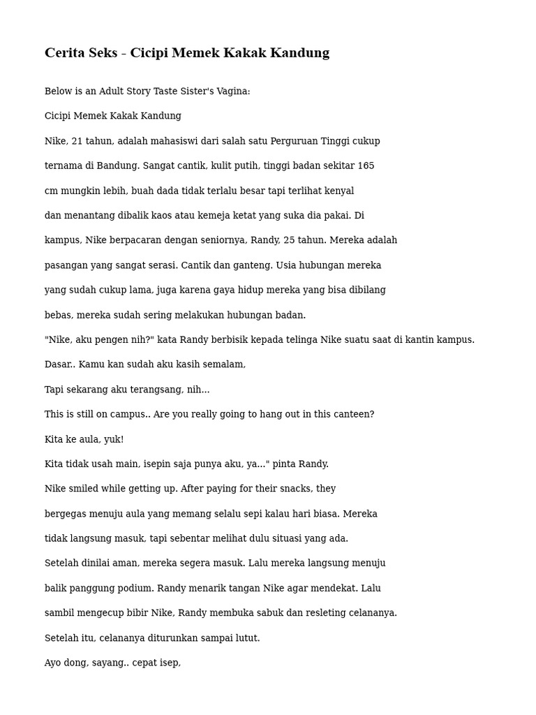 Cerita Seks Kakak Adik Kandung | PDF